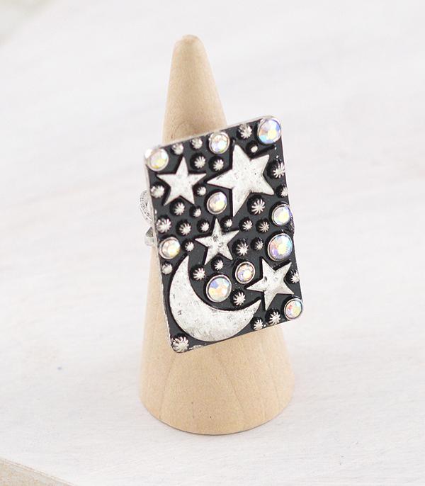 Wholesale Tipi Brand Turquoise Star Moon Ring — YK Trading Inc