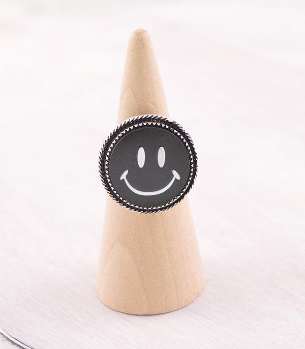 Wholesale Tipi Brand Smile Face Concho Ring — YK Trading Inc