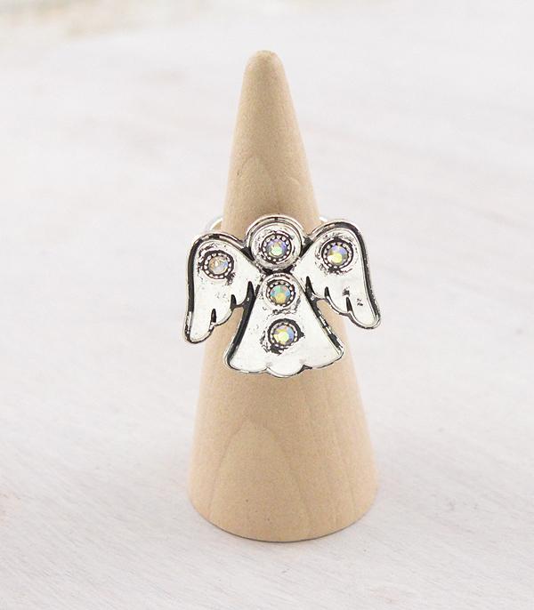 Wholesale Tipi Brand Rhinestone Angel Ring — YK Trading Inc